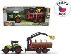 MaDe 07213 Traktor s přívěsem, ramenem, zelená / od 3 let