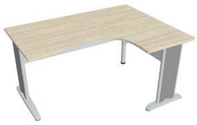 Stůl ergo vlna levý 160×120/80 cm - Hobis Cross CE 2005 L Dekor stolové desky: akát, Dekor lamino podnože: šedá, Barva nohou: Stříbrná