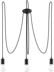 Sollux Lighting Lustr EDISON 3 černý