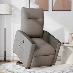 Zvedací polohovací křeslo taupe textil 3324057