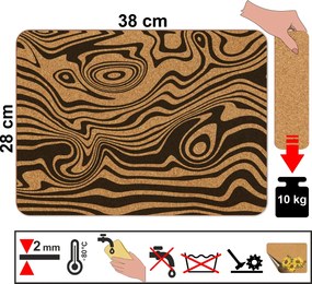 PokojovaDekorace.cz, Korkové prostírání s potiskem - 533, Pruhy, 38x28 cm, 1 ks