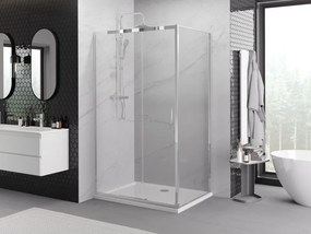 Mexen Exo, posuvná sprchová kabina, dveře 85 cm + boční stěna 95 cm, transparentní sklo, chrom, 8153-085-095-01-00
