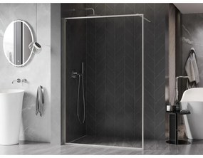 Mexen, Mexen Kioto-XF sprchová stěna s rámem 50 x 202 cm, průhledná 10 mm, matný nikl - 800-050-104-97-00-X