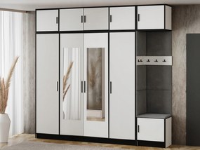 Šatní skříň s nástavcem ROJ 15 bílý + šedý