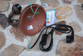 Nástěnná lampa Tiffany hnědá bez stínítka -15*Ø 23 cm