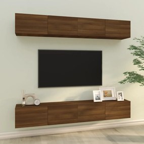 Nástěnné TV skříňky 4 ks hnědý dub 100 x 30 x 30 cm