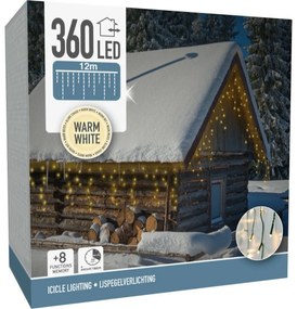 Světelný vánoční řetěz Icicle teplá bílá, 360 LED, L