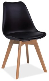 SIGNAL Jídelní židle - KRIS dub, plast/ekokůže, různé barvy na výběr Sedák: černý (plast)
