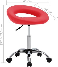 Otočná jídelní židle červená umělá kůže 3085831