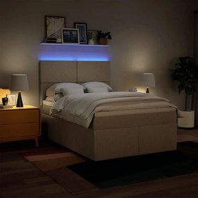 Box spring postel s matrací krémová 140x200 cm textil 3292809