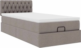 Osmanský postel s matrací taupe 100x200 cm textil 3311522