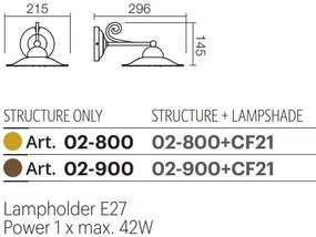 Rustikální nástěnné světlo LEA 02-800+CF21