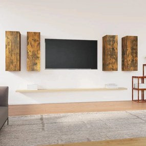 TV skříňky 4 ks kouřový dub 30,5 x 30 x 90 cm kompozitní dřevo 3120329