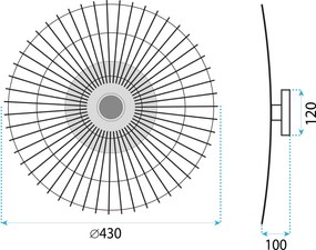 Toolight Boho, nástěnné svítidlo 43cm 1xE27 APP1577-5C, přírodní hnědá, OSW-03904