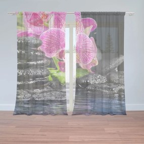 Sablio Záclony Orchidej na kamenech: 2ks 150x250cm