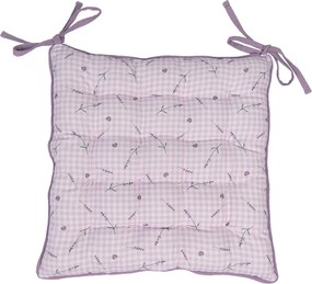 Bavlněný podsedák s levandulemi a výplní Lavander Garden - 40*40*4 cm