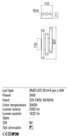 Redo 01-2037 - LED Nástěnné svítidlo MADISON 6xLED/4W/230V měď