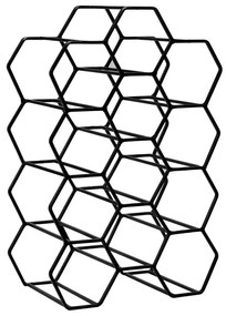 Černý kovový regál na víno na 12 lahví Salbris – Light &amp; Living