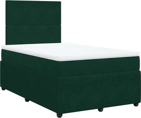 Box spring postel s matrací tmavě zelená 120x190 cm samet 3294583