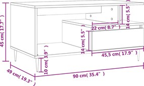 vidaXL Konferenční stolek 90 x 49 x 45 cm kompozitní dřevo [831012] Barva: Bílá