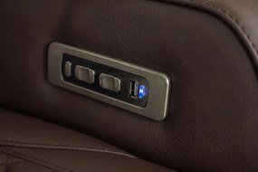 Designové dvojkřeslo Movie hnědé elektrické