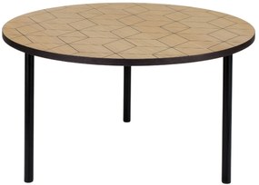 Dubový kulatý konferenční stolek Woodman Arty II. s kovovou podnoží 70 cm
