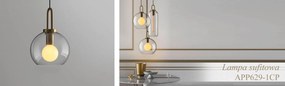 Toolight - Závěsné svítidlo ze skla 1xE27 60W APP442-CP, zlatá, OSW-05633