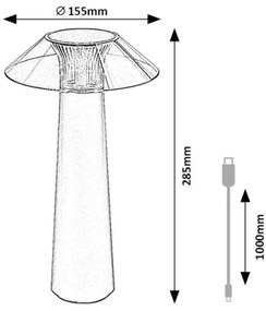 Rabalux 77062 - LED Stmívatelná stolní lampa ASSEN LED/5W/5V IP44 černá