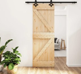 vidaXL Posuvné dveře s kováním 70 x 210 cm masivní borové dřevo [3203122]