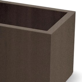 Plastový květináč CUBLASO SQUARE MIDL 29 cm hnědý