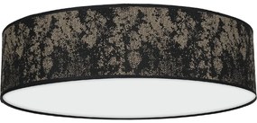 Stropní svítidlo Satino Round, 1x černé/zlaté textilní stínítko, (bílé plexisklo), (fi 50 cm)