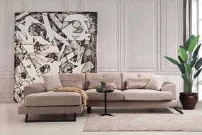 Designová rohová sedačka Heimana 308 cm béžová - levá