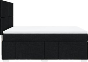Box spring postel s matrací černá 160x200 cm textil 3294014