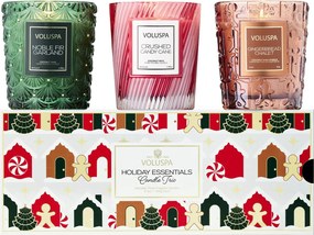 Voluspa dárková sada vánočních svíček Holiday Essentials Trio, 3x184 g