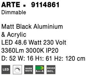 LED lustr Arte 52 černé