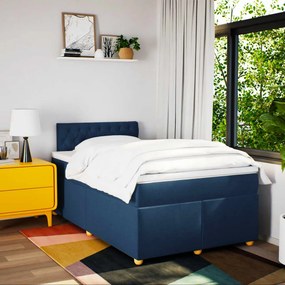 Box spring postel s matrací modrá 120x200 cm textil 3288960