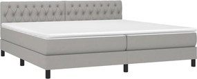 Box spring postel s matrací světle šedá 200 x 200 cm textil 3140321