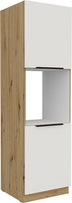 ARIA az | vysoká skříňka 60 DP-210 2F na vestavnou troubu | 60 cm | ANTI FINGERPRINT povrch | artisan/bílá