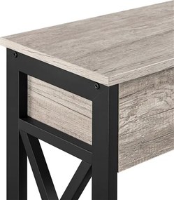 Odkládací stolek – šedá, 100 cm (délka) × 29,5 cm (šířka) × 81 cm (výška) (266429553012)