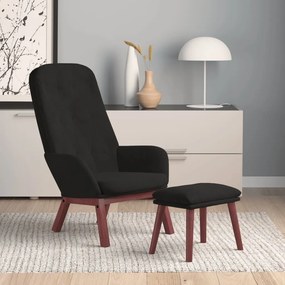 Relaxační křeslo s podnožkou černé samet 3097662