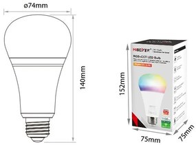 LED Solution Mi-Light MiBoxer ZIGBEE LED žárovka RGB+CCT 12W E27