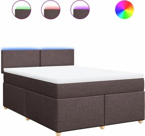 Box spring postel s matrací tmavě hnědá 140x190 cm textil 3288971