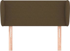 Čelo postele typu ušák tmavě hnědé 103x23x78/88 cm textil 3116857