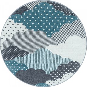 Ayyildiz, Dětský kusový koberec Bambi 820 blue kruh, 120x120 (průměr) kruh, modrá, dětský pokoj