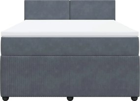 Box spring postel s matrací tmavě šedá 160x200 cm samet 3290077