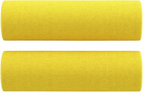 3dílná sedací souprava s polštáři světle žlutá textil 3201831