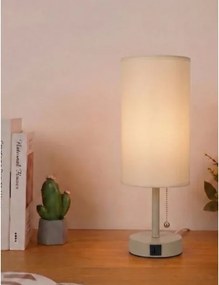 Brilagi - Stolní lampa s USB portem TABLON 1xE27/25W/230V béžová/krémová