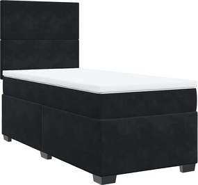 Box spring postel s matrací černá 80 x 200 cm samet 3293058