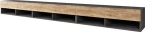 Široká TV skříňka 300 cm matera/kaštan Lowboard A (LOWA300TX + LED)