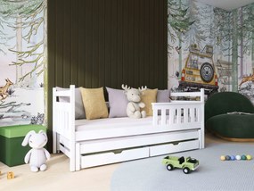 Dětská postel 90 cm DORIA (s roštem a úl. prostorem) (bílá). 1013129